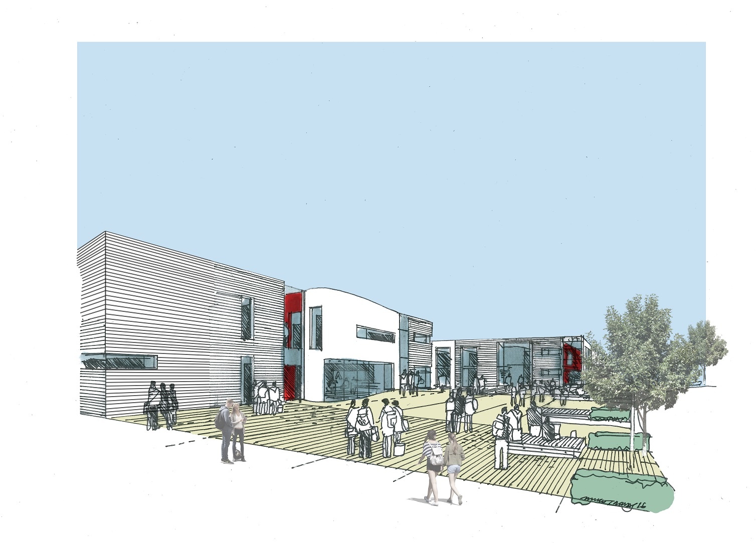 Initial sketches - Cardiff West Community High School